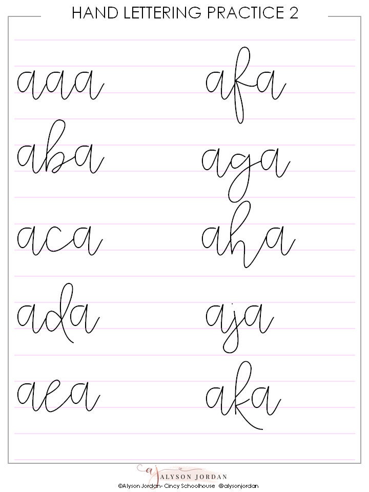 Handlettering Practice Sheets Hand Lettering Practice - Etsy