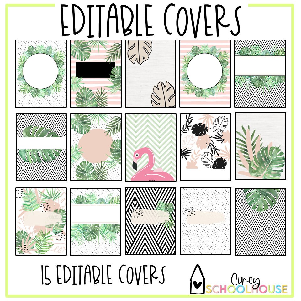 2021-2022 Tropical Teacher Planner | Editable | Lesson Plans - Etsy