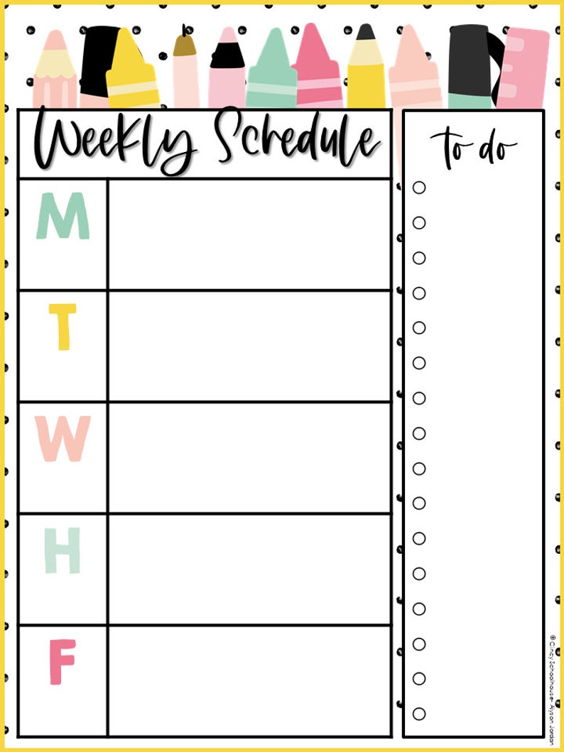 2020-2021 Teacher Planner | Editable | Pink and Black School Supplies ...