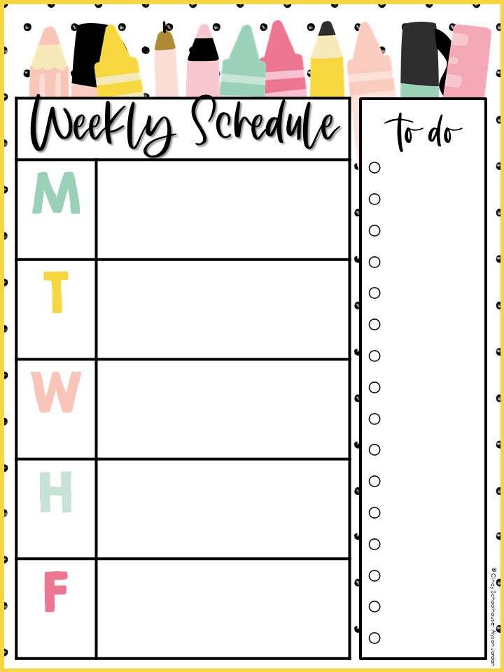 2020-2021 Teacher Planner Editable Pink and Black School - Etsy