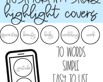 Instagram Story Highlight Covers Black and White | Etsy