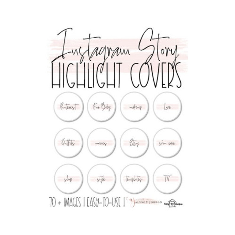 Instagram Story Highlight Covers | Blush and Handwritten - Etsy