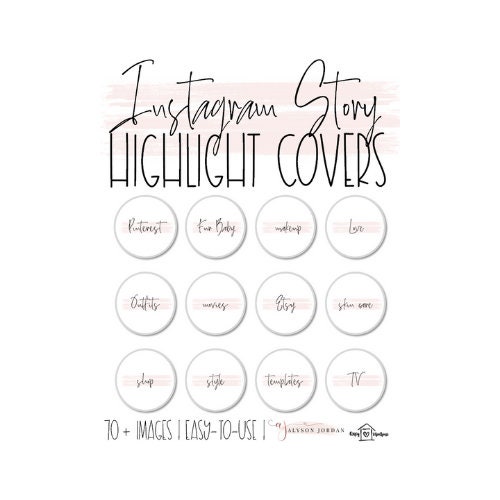 Instagram Story Highlight Covers | Blush and Handwritten - Etsy