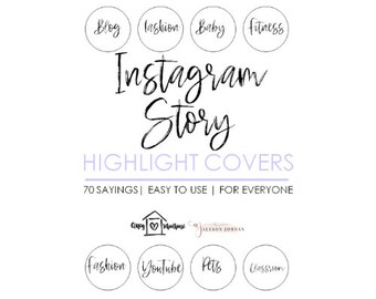 Instagram Story Highlight Covers Black and White | Etsy