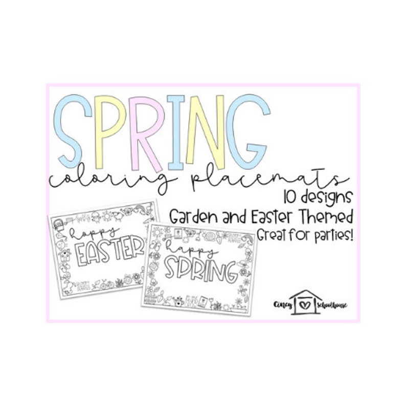 Spring Coloring Sheets | Spring Placemats | Easter Coloring Placemats ...