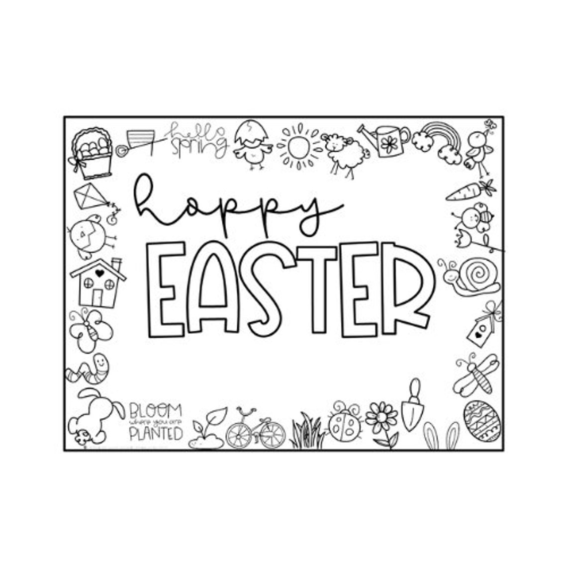 Spring Coloring Sheets | Spring Placemats | Easter Coloring Placemats ...
