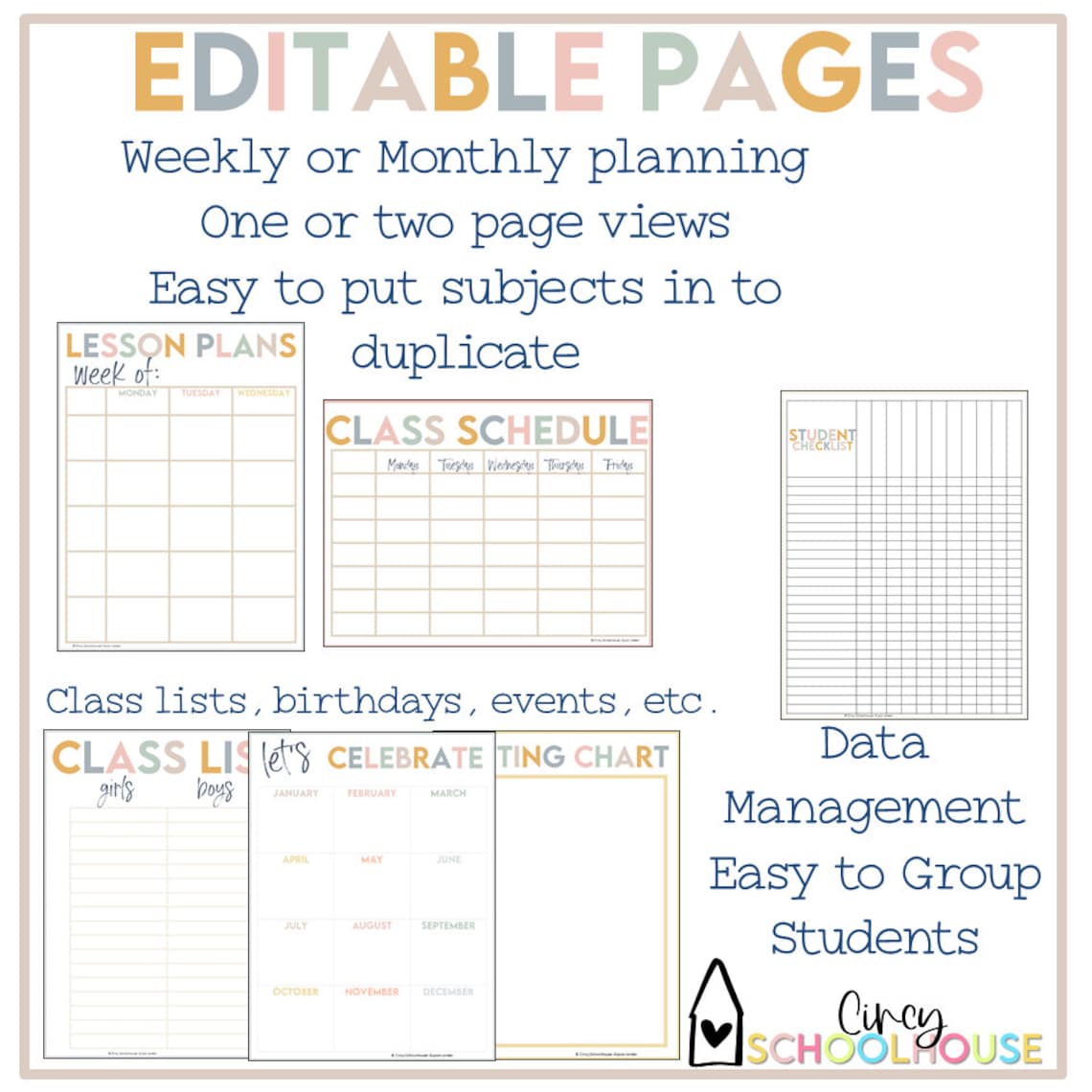 2020-2021 Boho Chic Teacher Planner | Editable | Neutral Teacher Binder ...