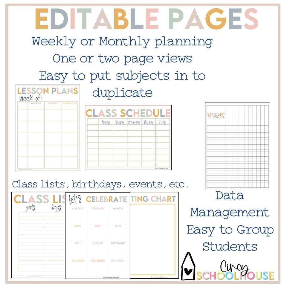 2020-2021 Boho Chic Teacher Planner | Editable | Neutral Teacher Binder ...