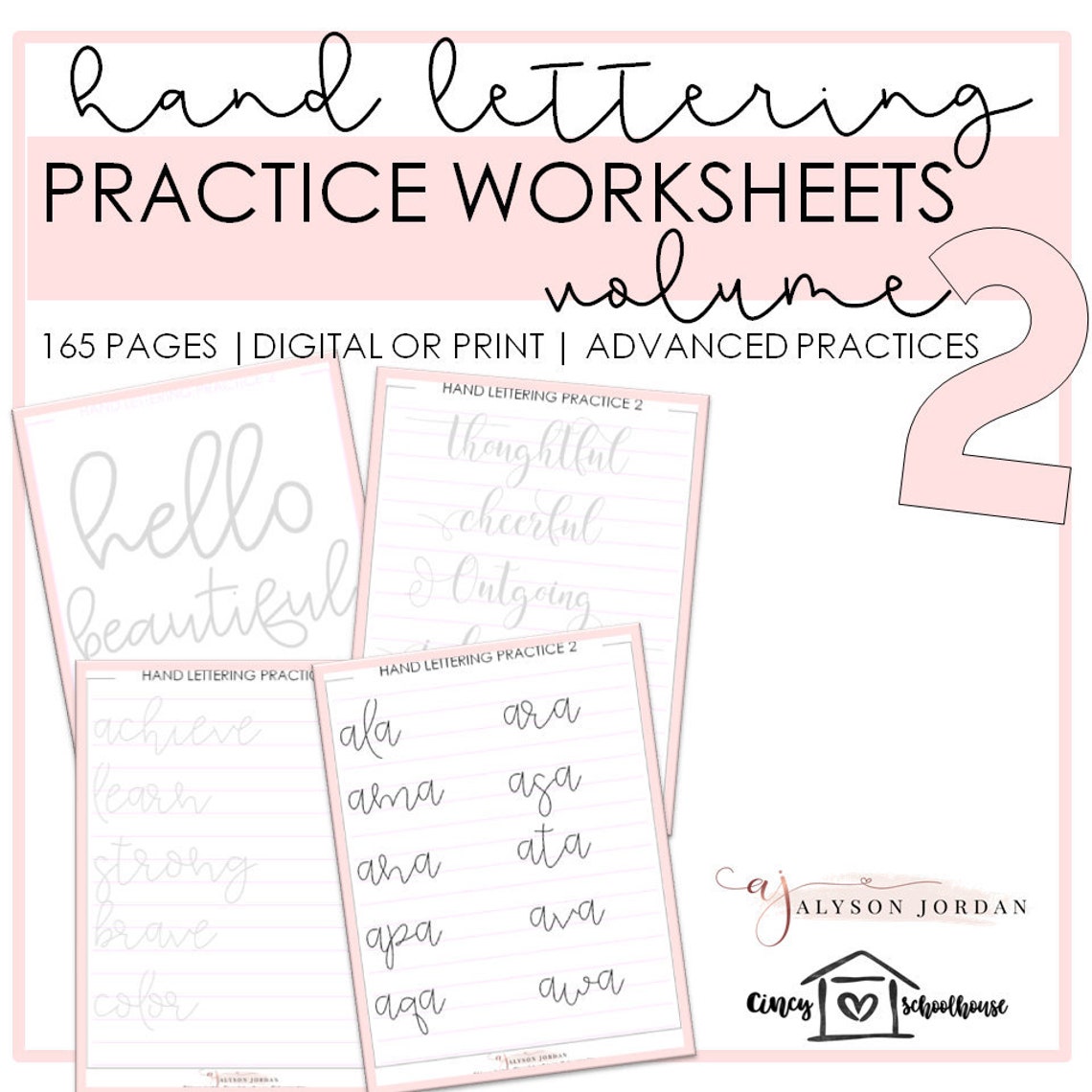Handlettering Practice Sheets Hand Lettering Practice - Etsy