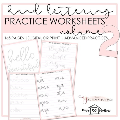 Handlettering Practice Sheets Hand Lettering Practice - Etsy