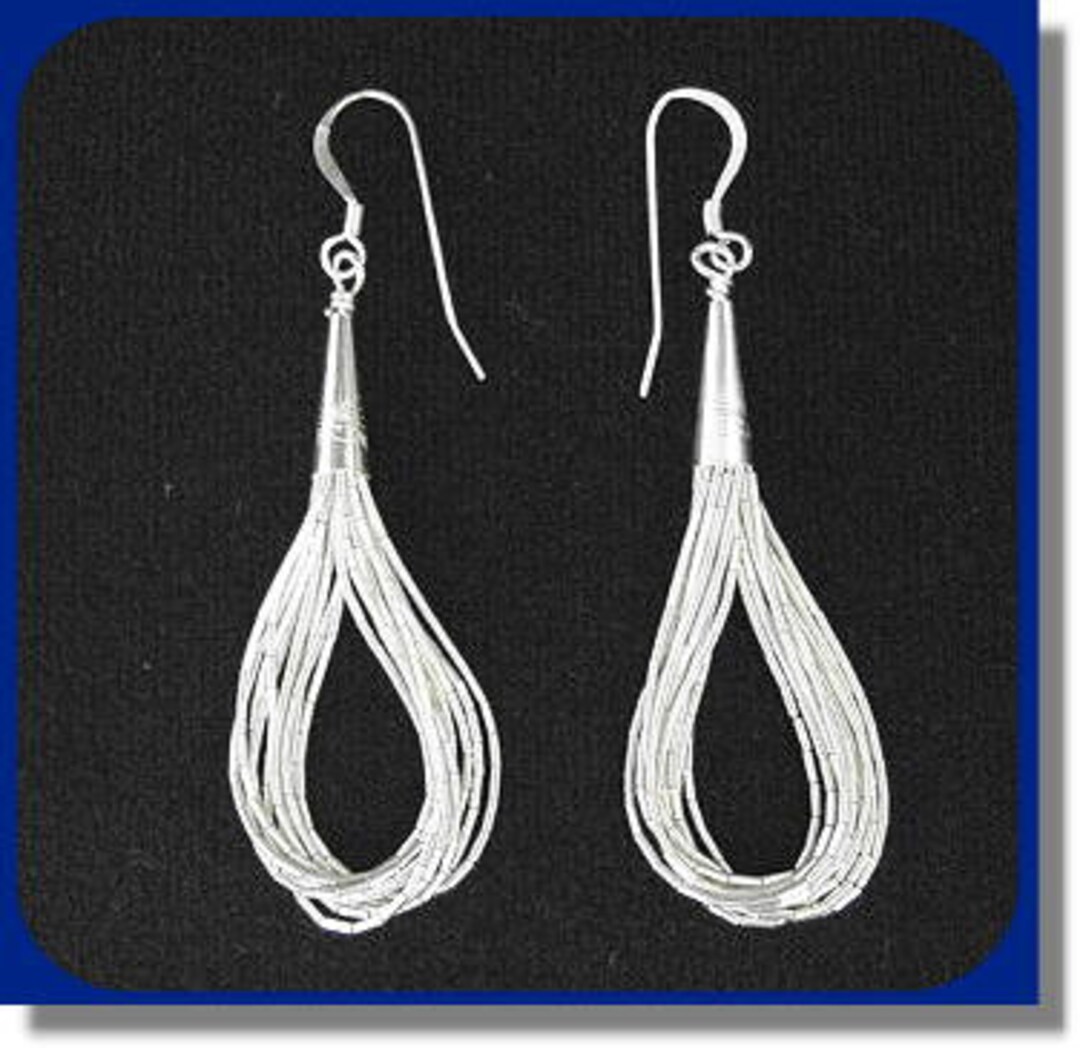 Liquid Silver Earrings 20 Strands - Etsy