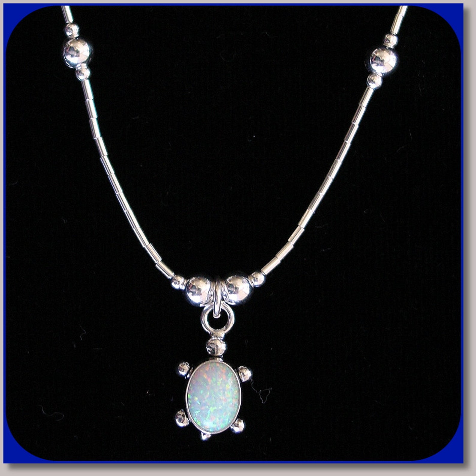 Turtle Necklace With Opal Stone - Etsy
