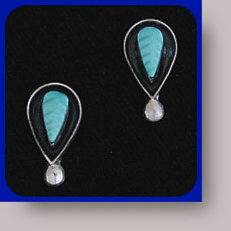 Shadow Box Turquoise Earrings - Etsy
