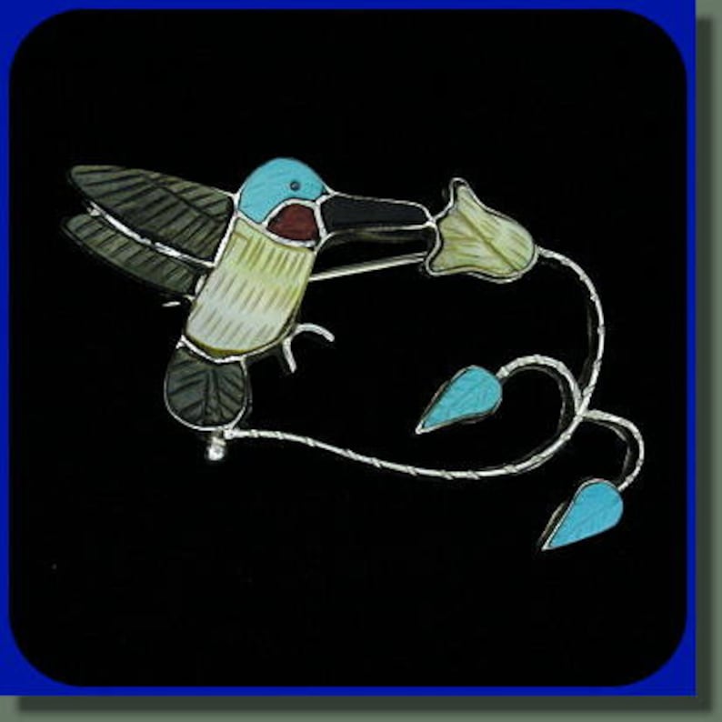 Etched Inlay Hummingbird Pin or Pendant - Etsy