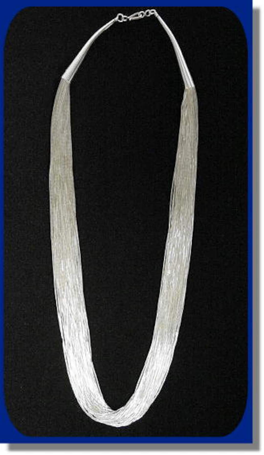 Liquid Silver Necklace 50 Strands 20" - Etsy