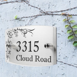 Personalized Custom Modern House Arc Frosted Sign Clear Acrylic Door ...