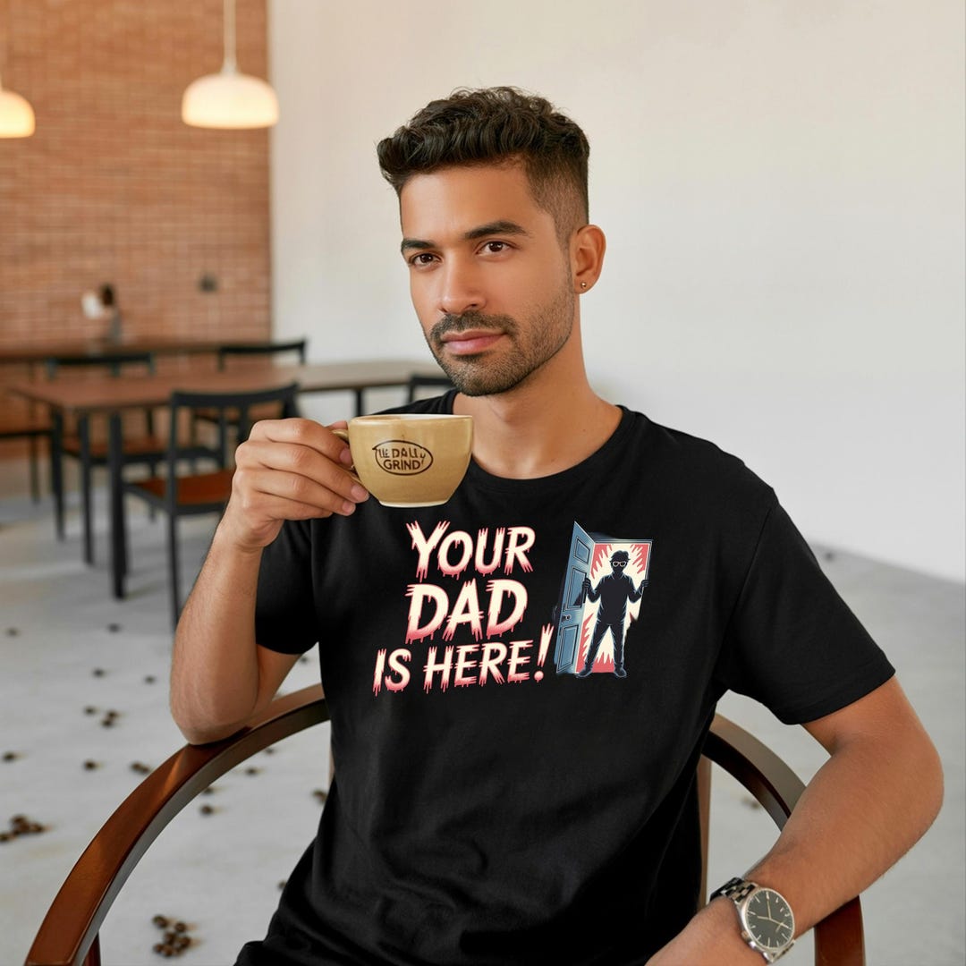 Horror Dad T-shirt - 100% Cotton Black or White Tee With Creepy Door ...