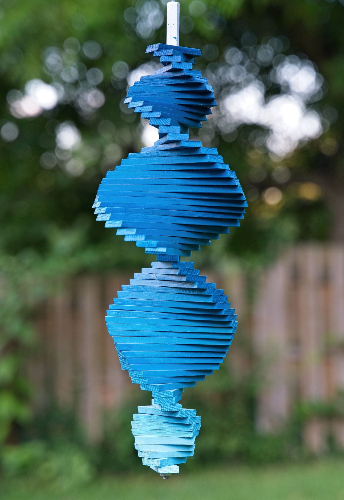Blue Wooden Wind Spinners - Etsy