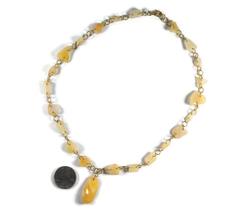 Yellow Quartz Necklace | Etsy