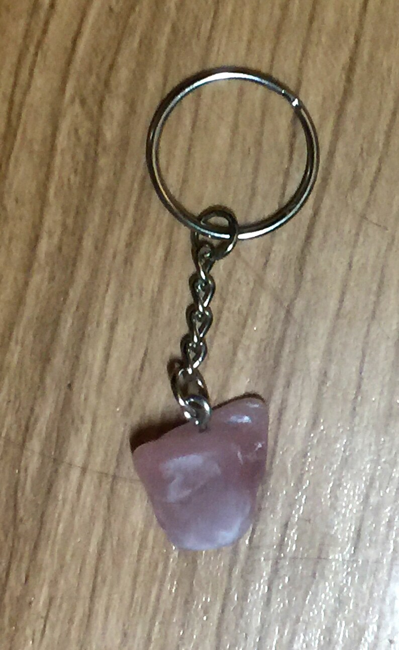 Rose Quartz Key Chain - Etsy