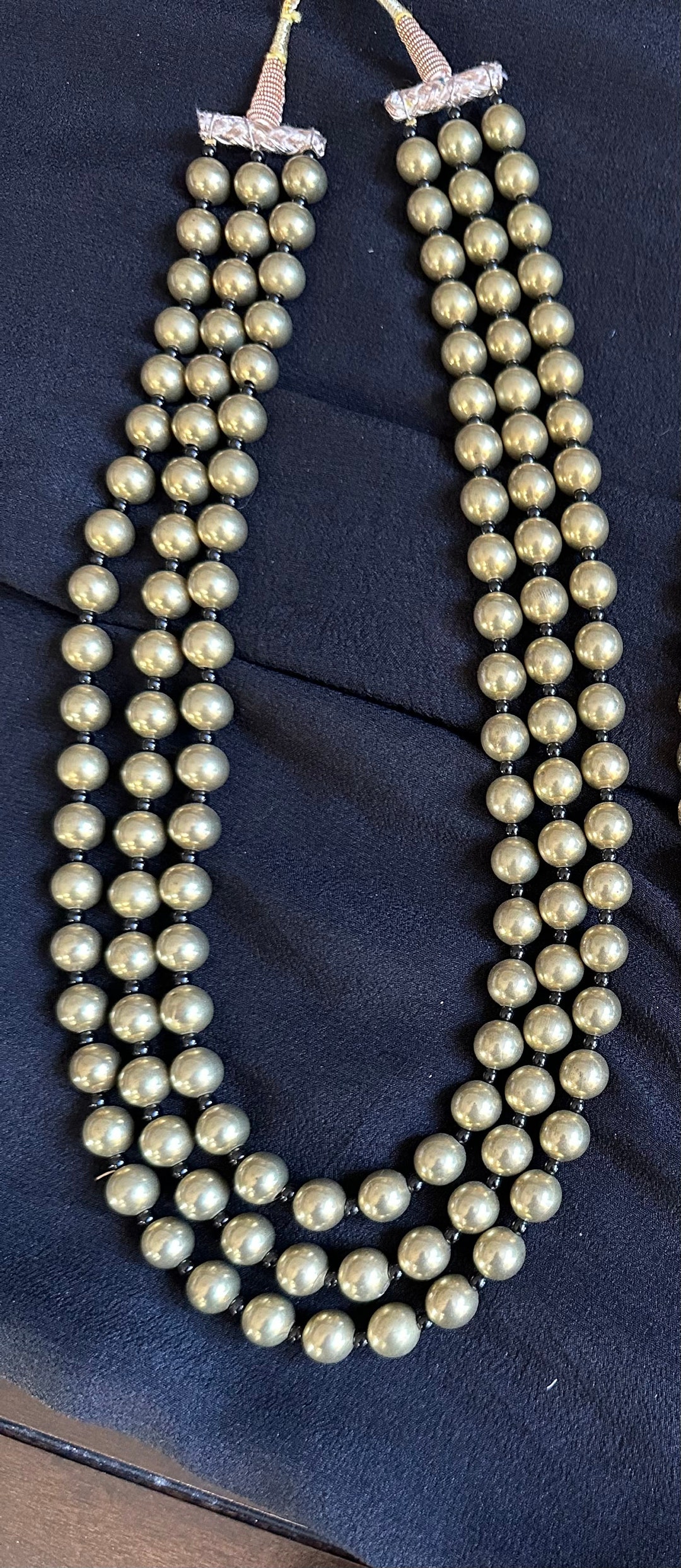 Matar Mala/round Beads Mala in Mehndi Gold Tone/dholki Beads Mala/ 3 ...
