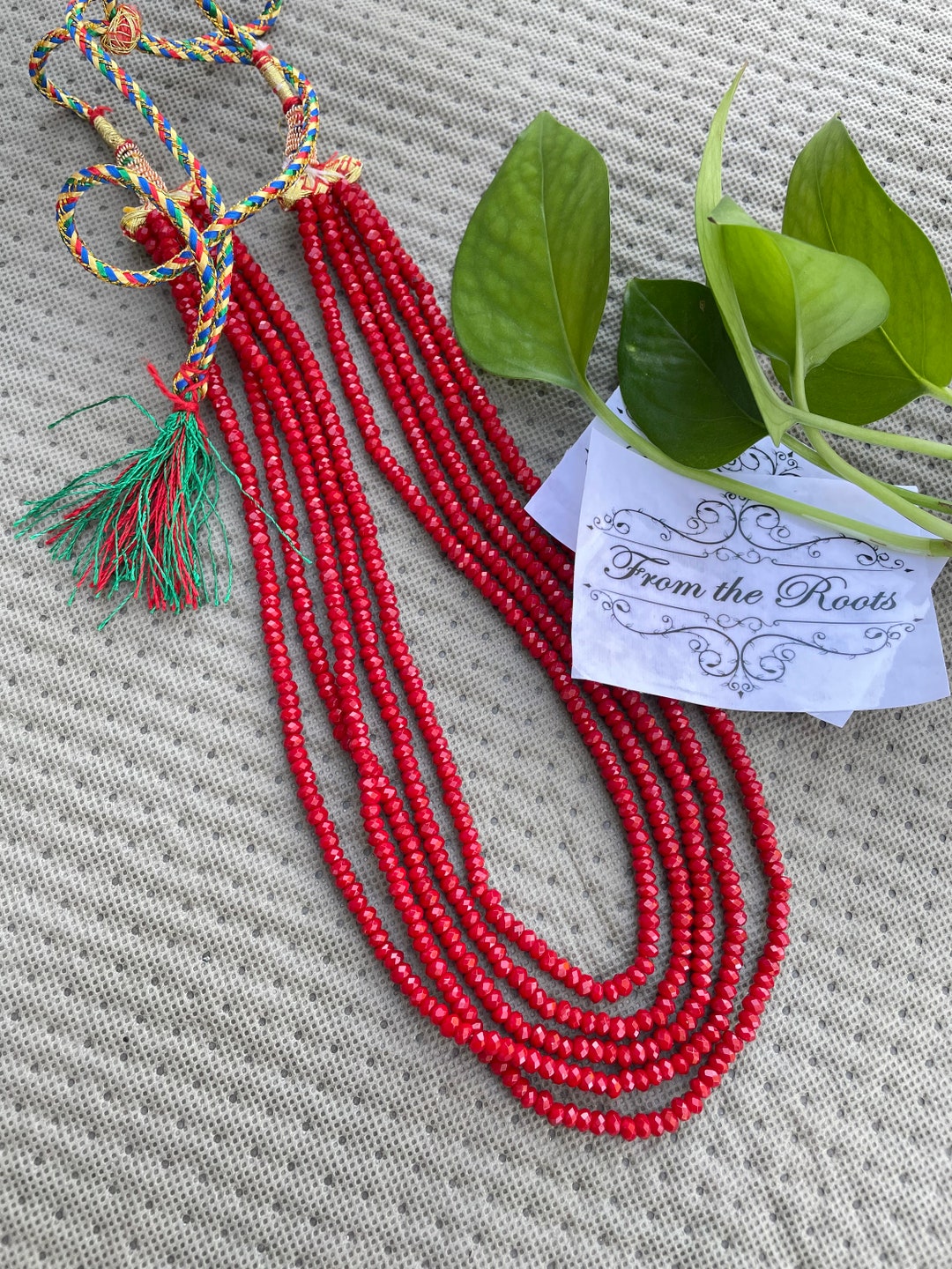 5 Lines Red Mala/multilayers Tomato Red Onyx Beads Mala/tomato - Etsy ...