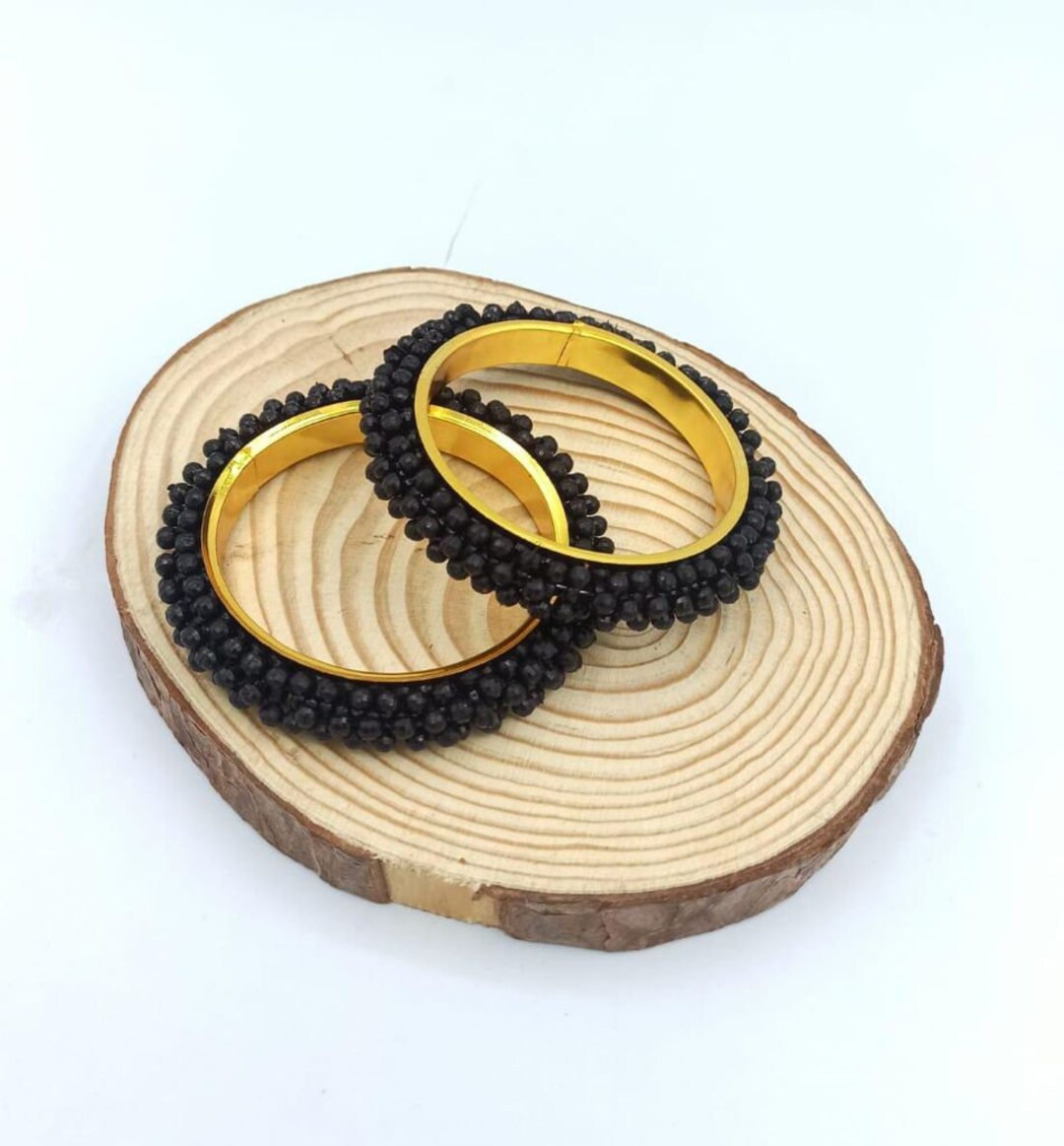Black Beads Bangles/colorful Pearls/beads Kadas/black Beads Kadas ...