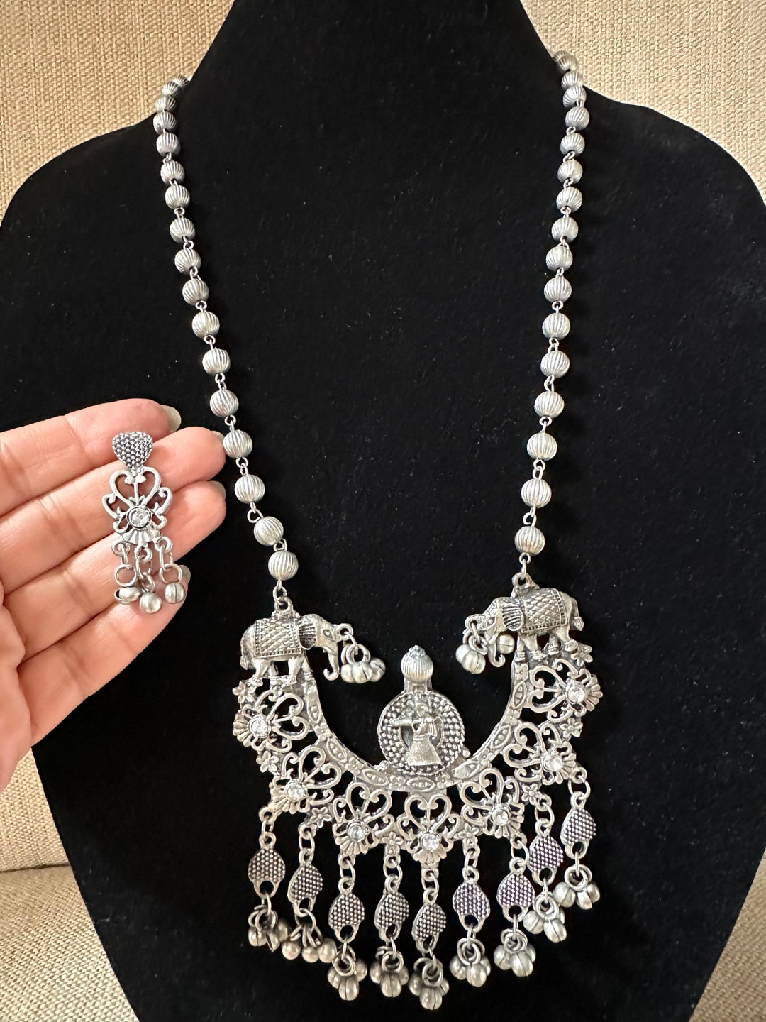 Long Boho Necklace Set/multilayer German Silver Long Necklace Set/multi ...