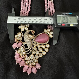 Pink Victorian Style Kundan Mala Set/kundan Pendant Set With Pink Mala ...