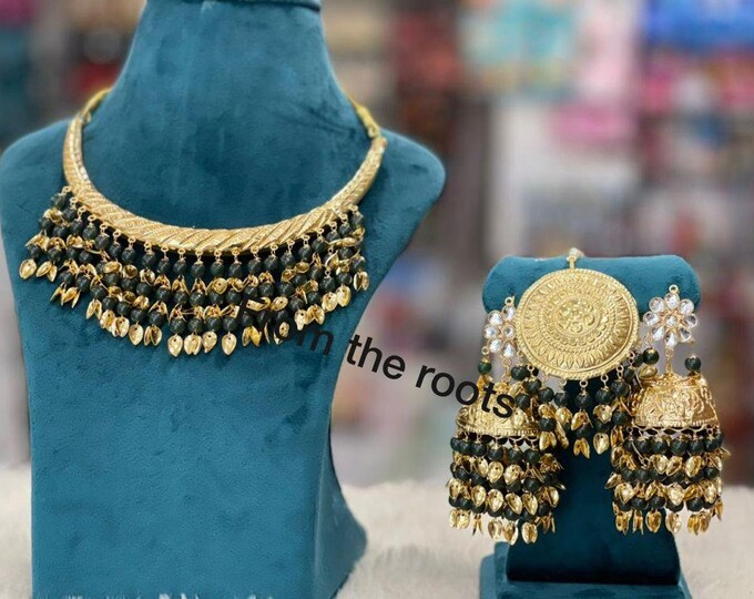 Pipal Pattiyan/punjabi/pakistani Style Kantha/hasli/big Tikka N Jhumkas ...