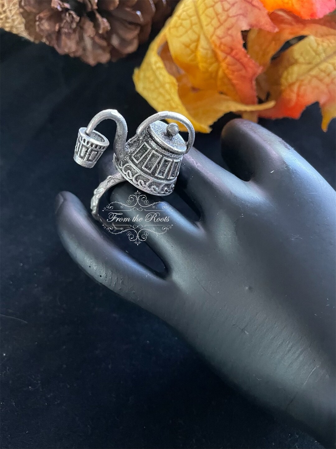 Oxidized German Silver Teapot Ring, Adjustable Boho Jewelry - Etsy