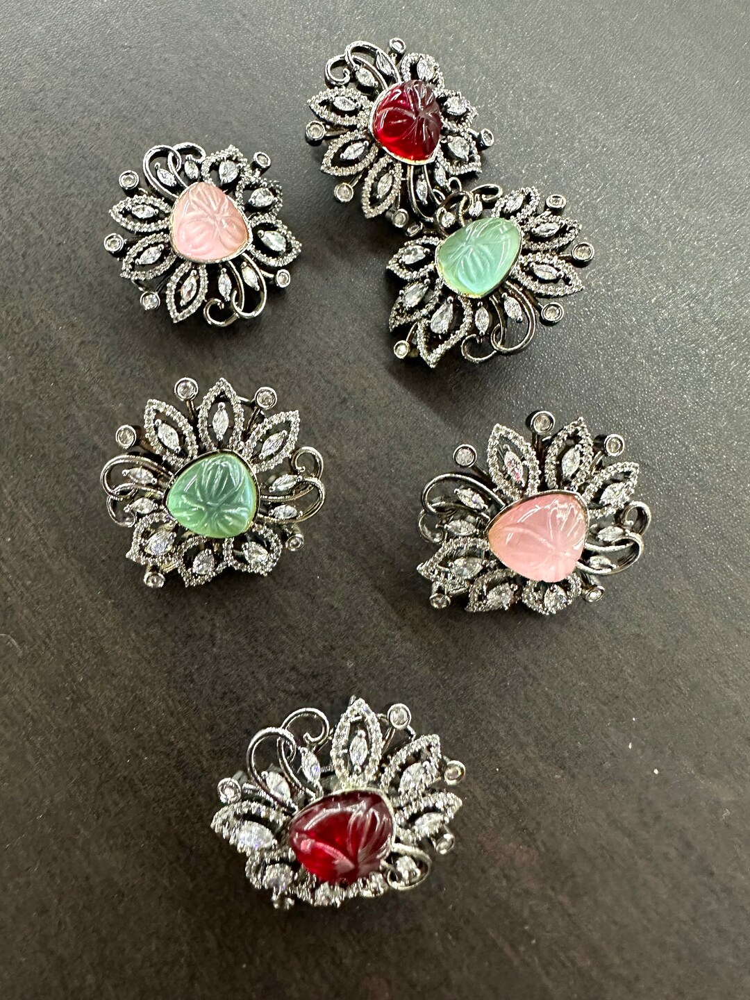 Victorian Style Studs/carved Stone AD Studs/tayani Style Monalisa ...