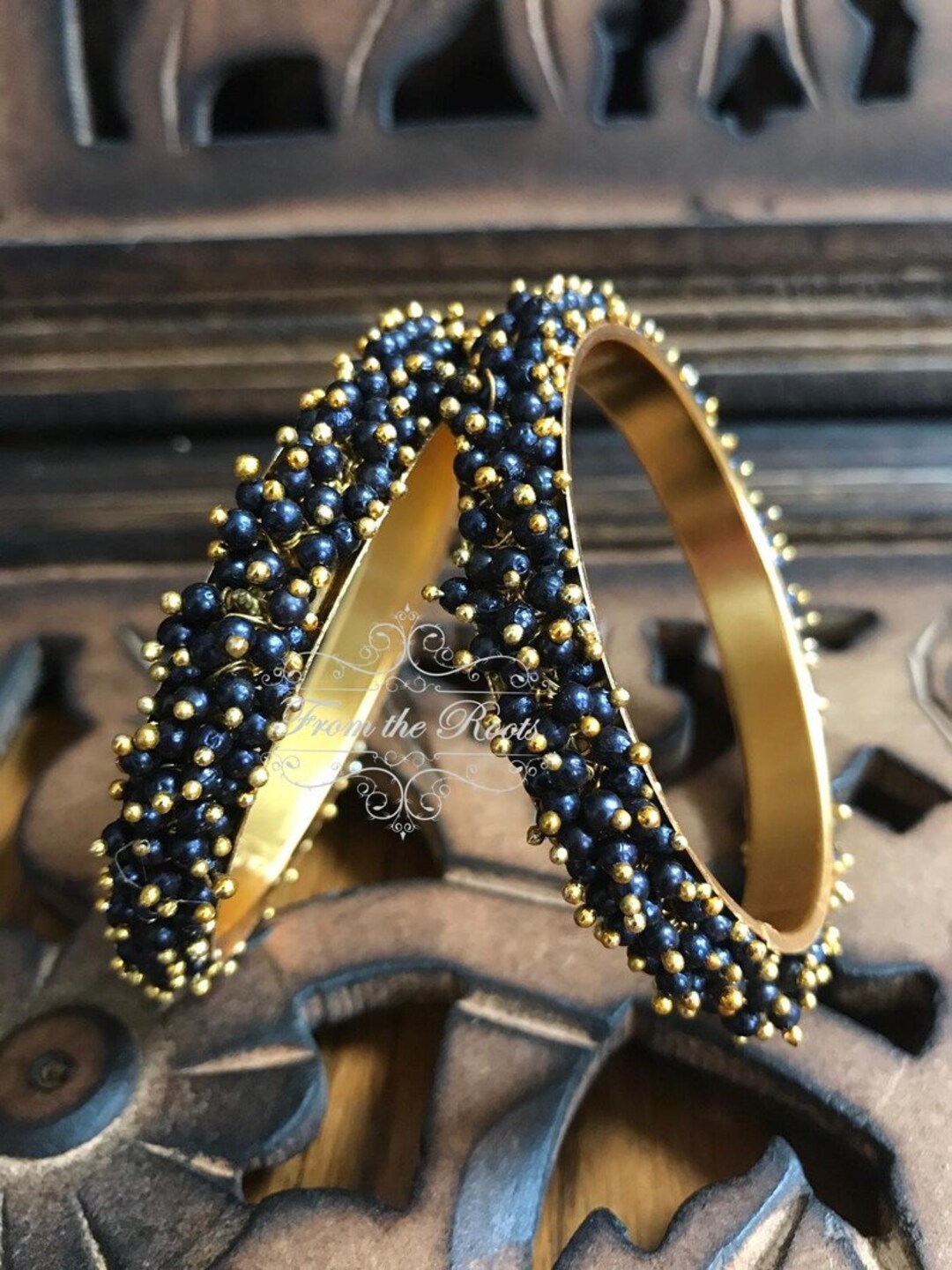 Black Beads Bangles/traditional Indian Black Pearl Bangles/punjabi ...