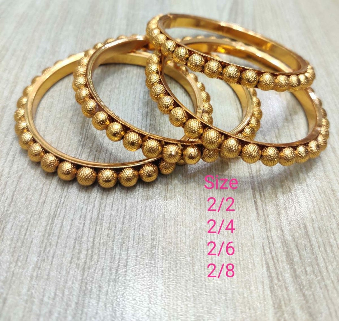 Set of 4 Gold Bangles/gold Plated Bangles/indian Bangles/pakistani ...