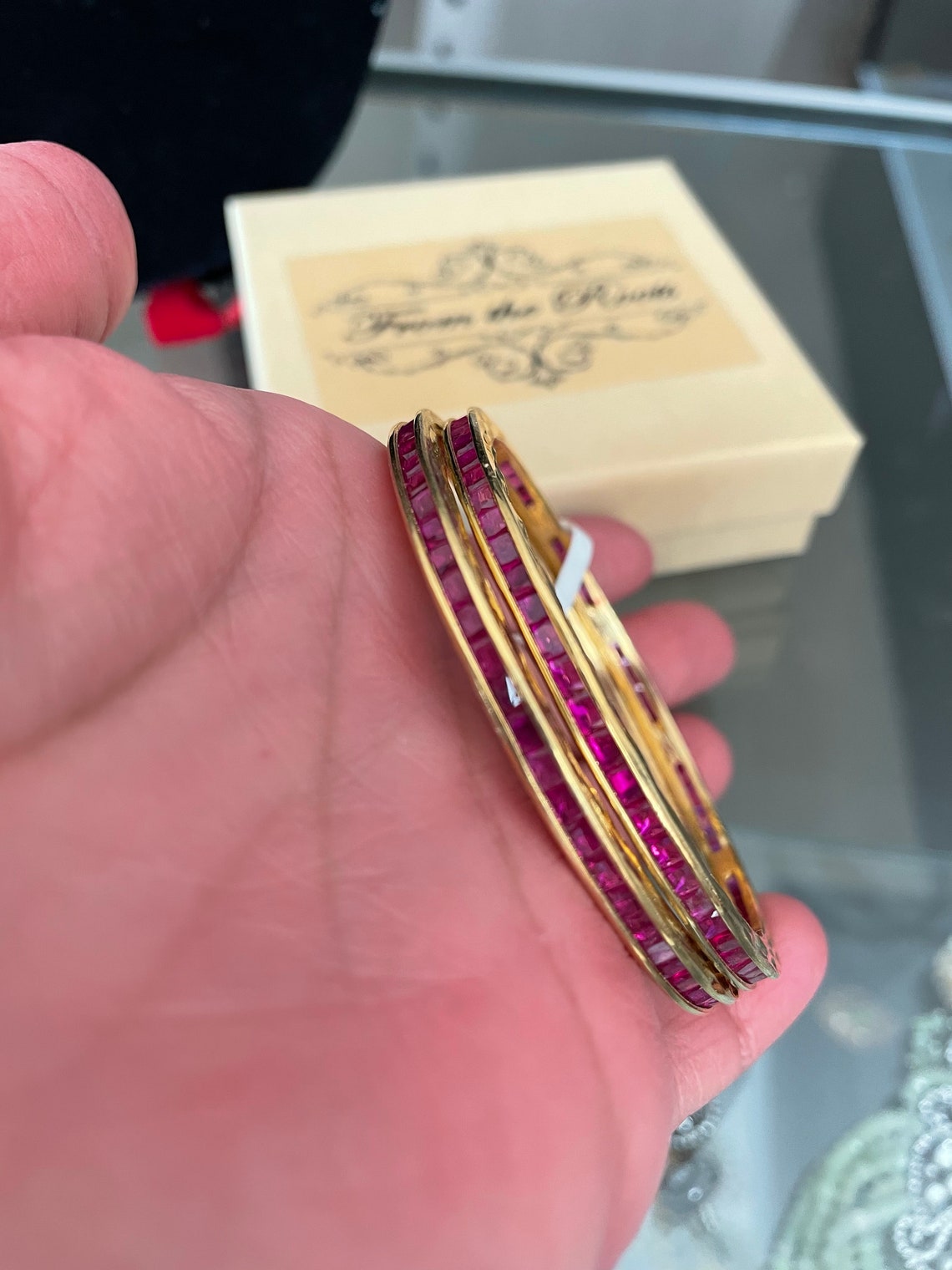 Ruby Red Bangles/red Stones Gold Bangles/indian - Etsy