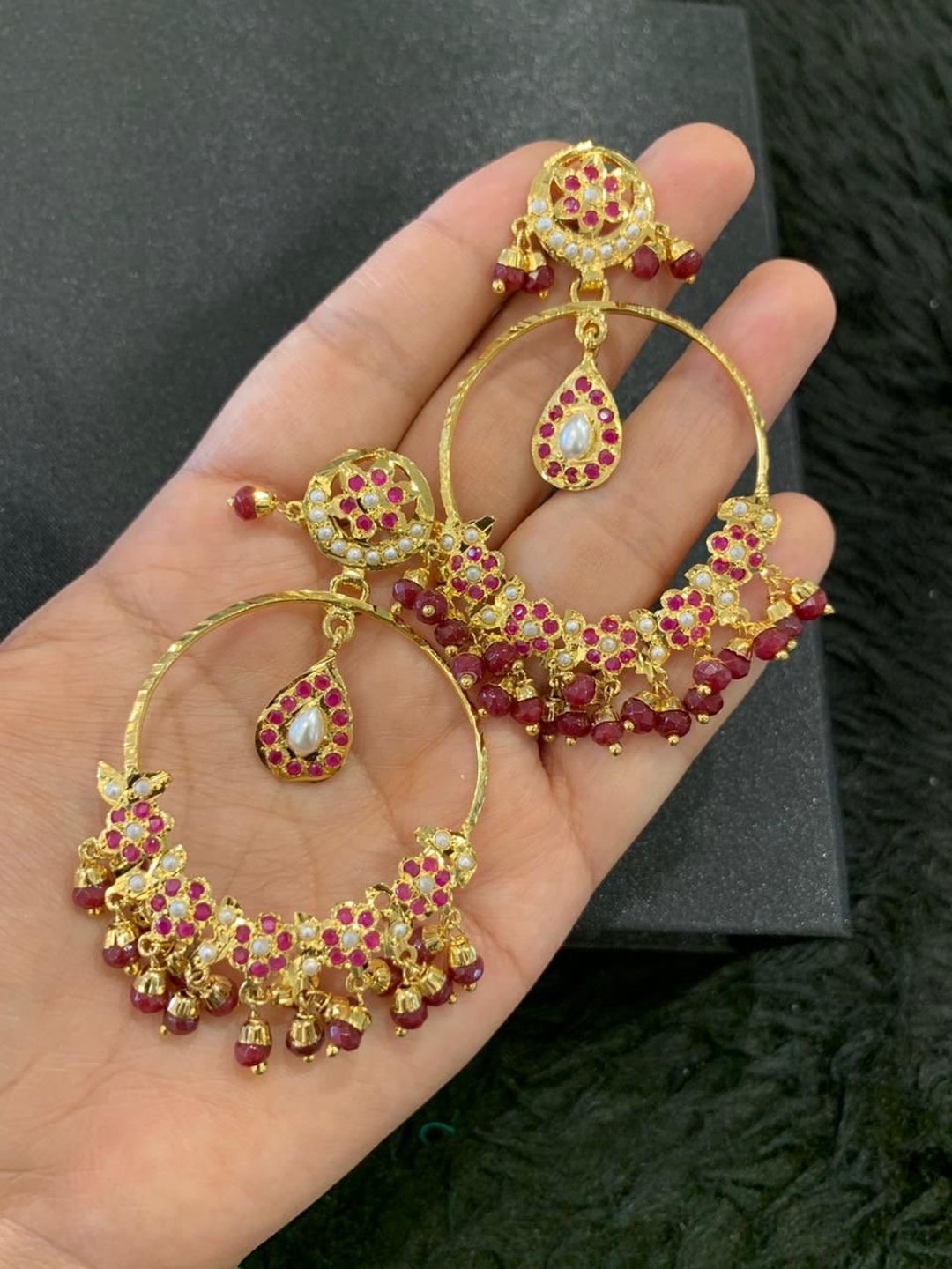 Bridal Red Hoops/hyderabadi/punjabi/pakistani Jaddau Lightweight ...