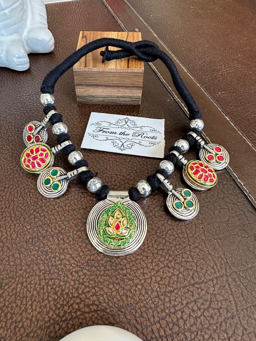 Boho Necklace Set With Black N Silver Beads/fusion Style Boho Necklace ...