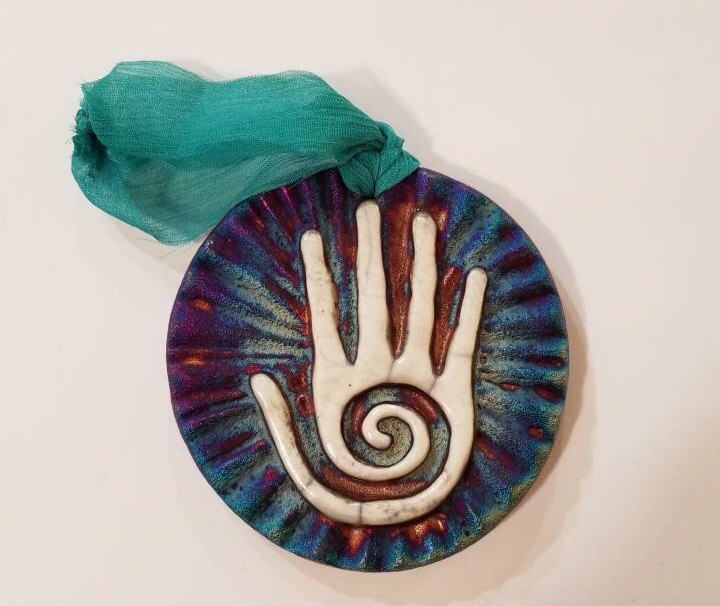 Ceramic Raku Hand Handcrafted Medallion I Am Abundant Health | Etsy