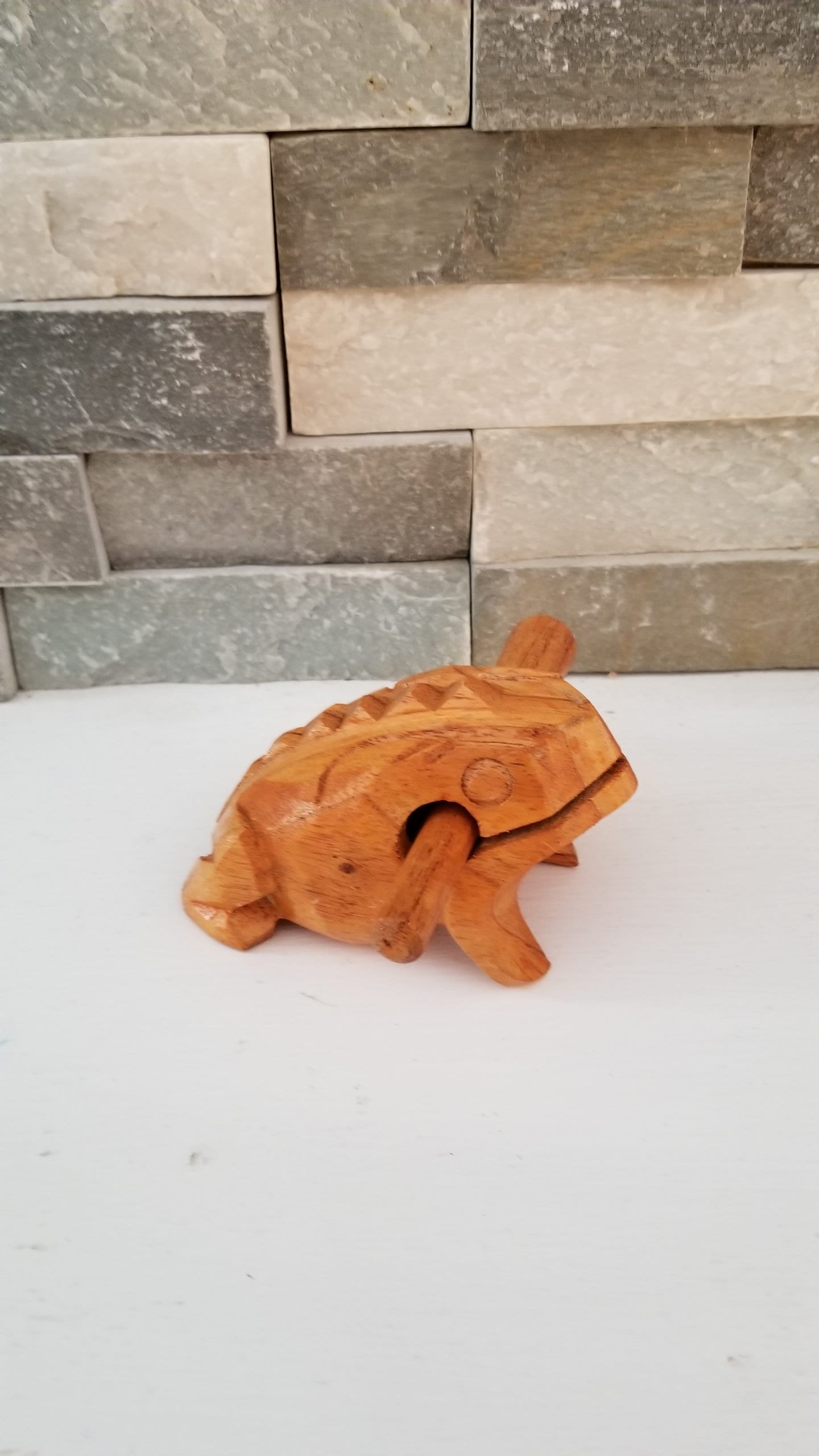Wooden Frog Guiro Rasp Musical Instrument Tone Block Natural Finish 4 ...