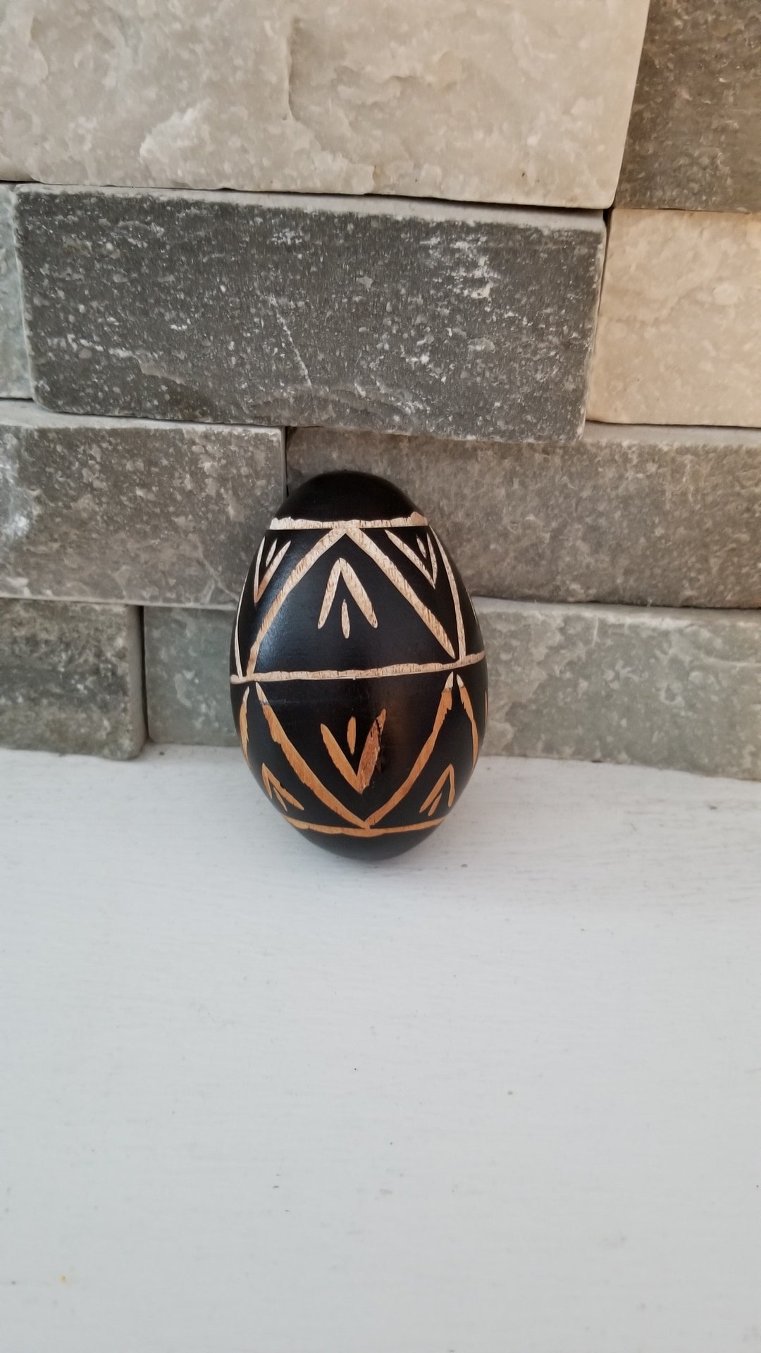 Hand Carved Wooden Shaker Egg Shaped Musical Instrument - Etsy