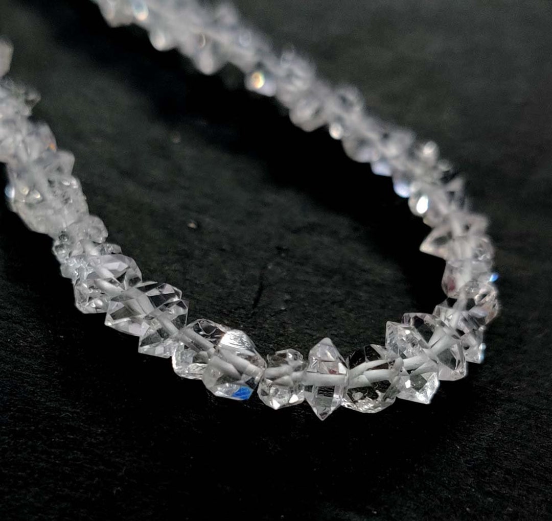 AAA+ Clear White Herkimer Diamond Quartz Nuggets Beads Raw Diamond ...