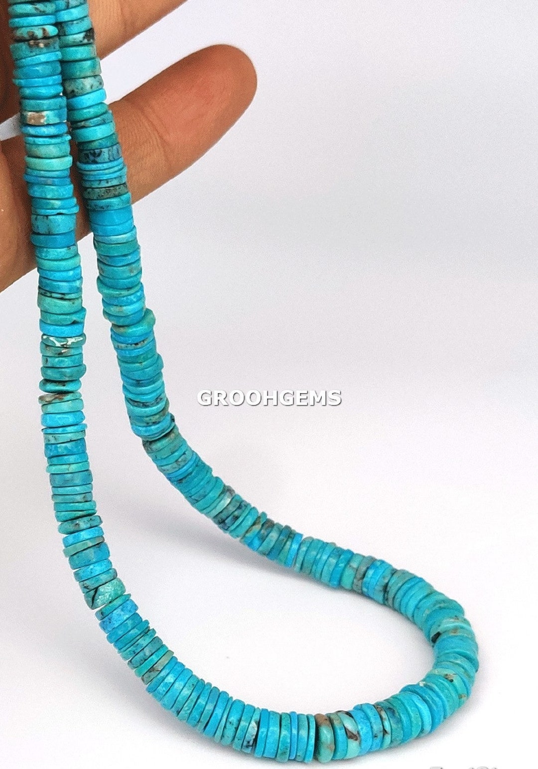 Arizona Turquoise Tyre Shape Beads Natural Turquoise Plain Heishi Cut ...