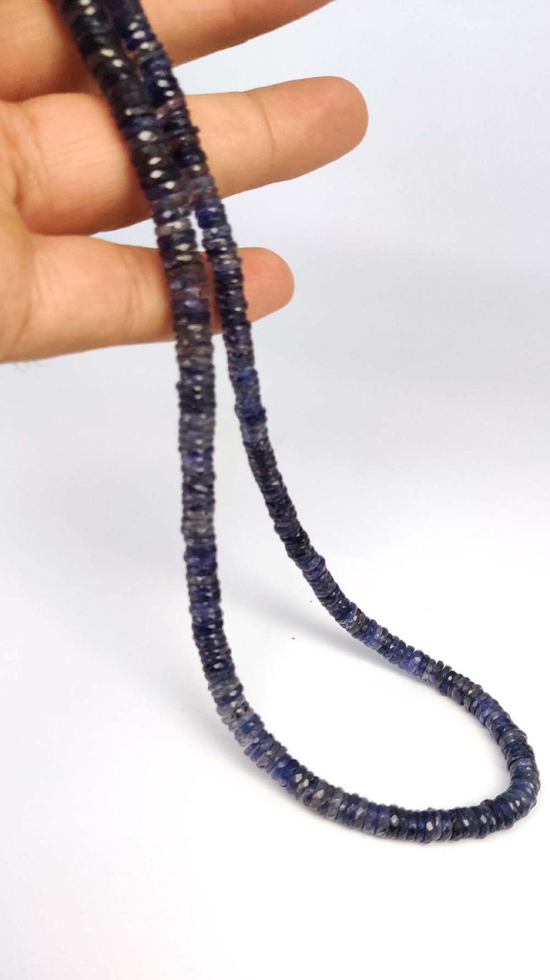 Dark Blue Iolite Gemstone Beads AAA+ Natural Iolite Tyre Shape 16 ...