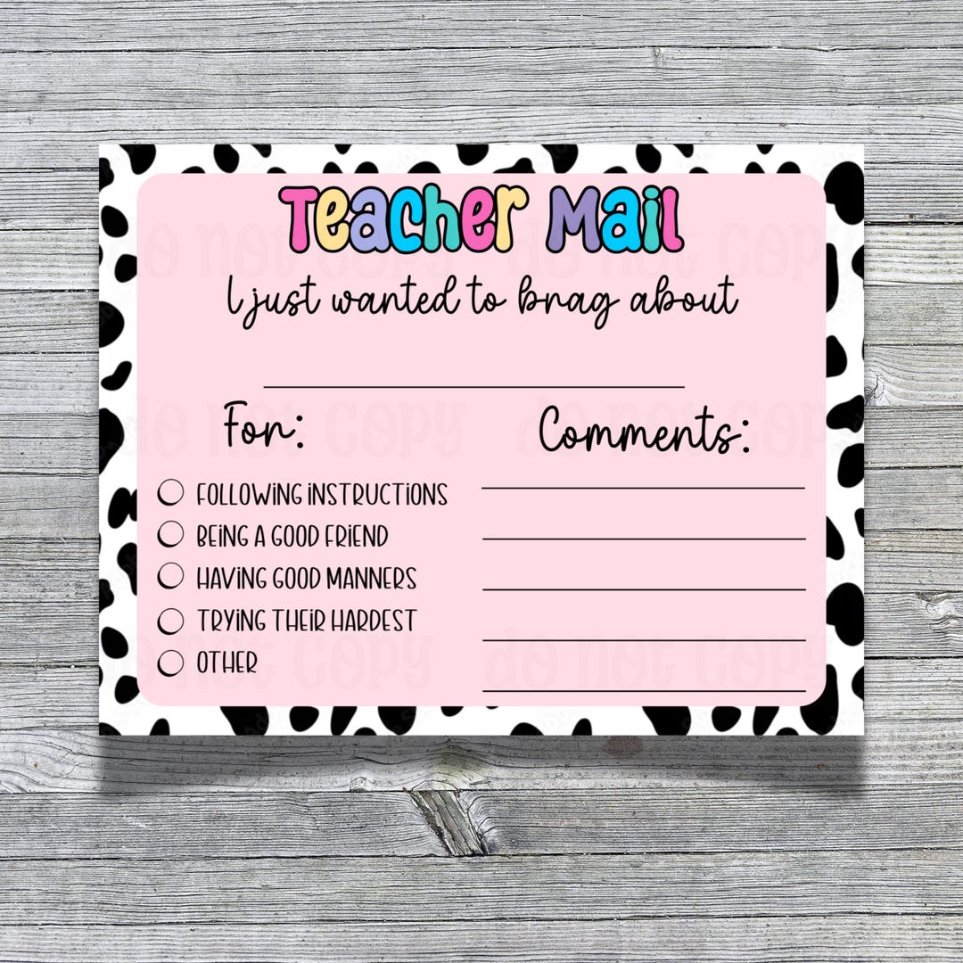 Happy Mail, Teacher Notes, Printable Communication Notes, Teacher ...