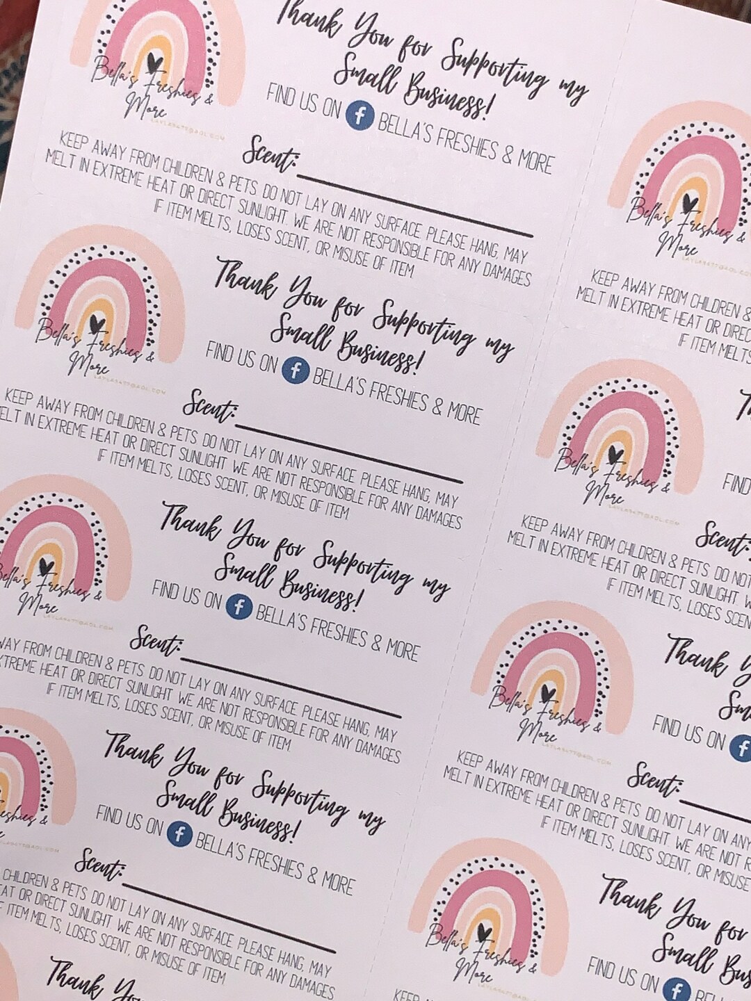 Custom Logo Fresh-ie Scent Labels Freshi-e Scent Labels Scent Warning ...