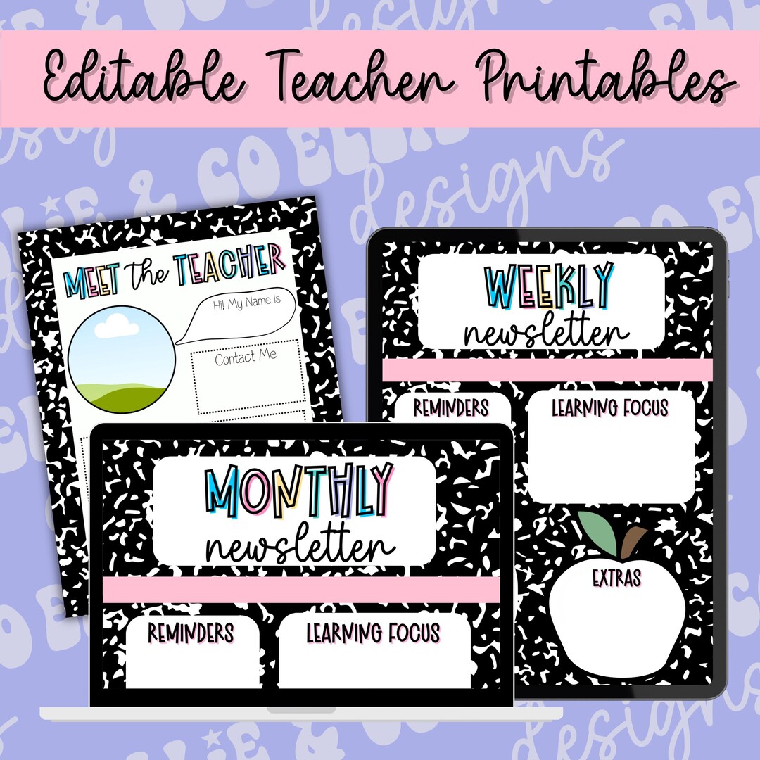 Classroom Newsletter Template, Weekly and Monthly Newsletter, Canva ...