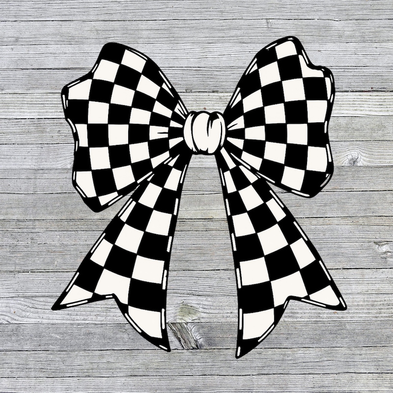 Maroon Checkered Bow Svg - Etsy