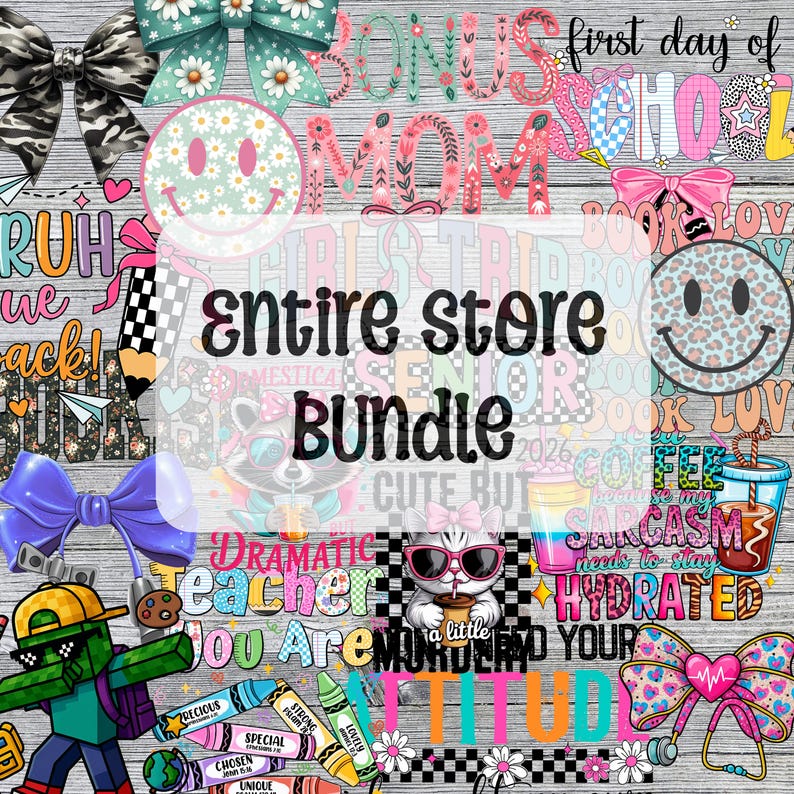 Whole Shop PNG Bundle, Store PNG Bundle, Women's T-shirt Design Bundle ...