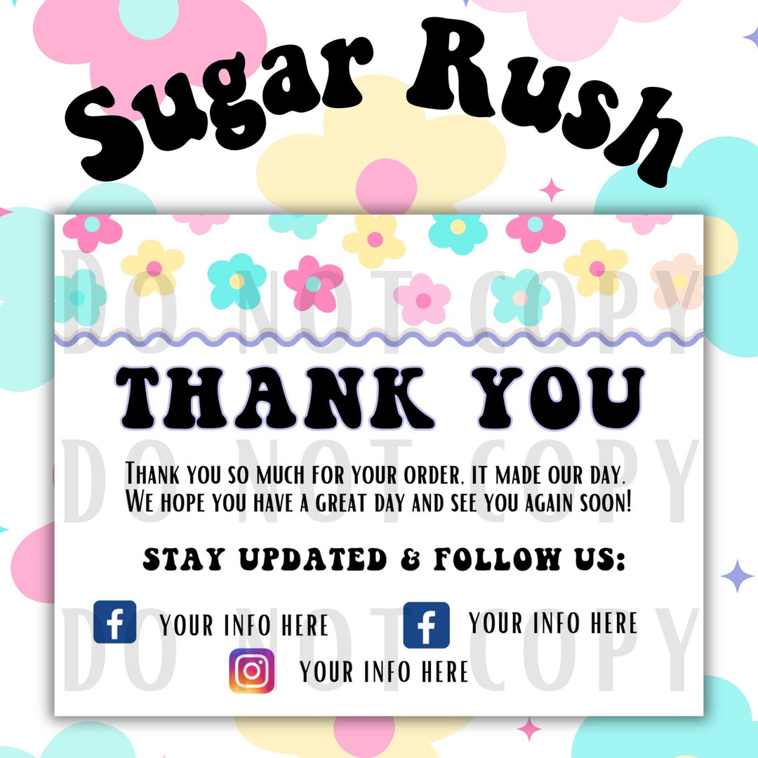 Sugar Rush Thank You Card | Thank You Card | Business Supplies ...