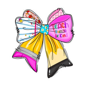 Doodle Pencil Bow, Back to School, Doodle Bow, Notebook PNG, Teacher ...
